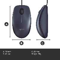 Logitech Mouse M100, Ambidextrous, Optical, USB Type-A, 1000 DPI, Grey ...