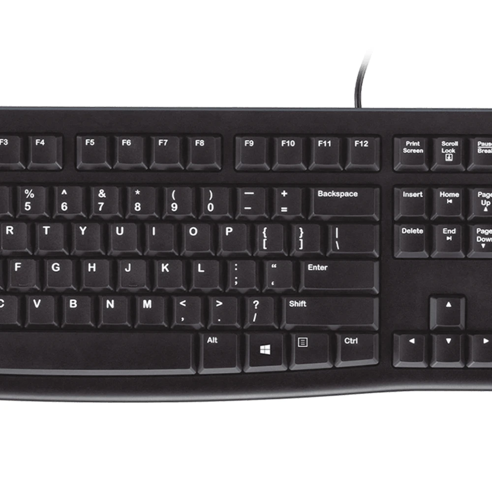 Logitech K120 Corded Keyboard, Wired, USB, QWERTY, Black | Synaptica Shop